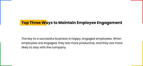 Show appreciation towards employees