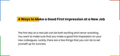 Arrive early, leave late